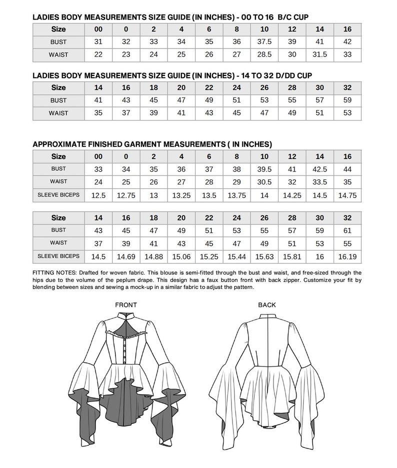 Fantasy Top With Dramatic Sleeves | DIGITAL DOWNLOAD | PDF Sewing ...