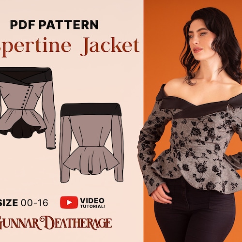 Off Shoulder Blazer Pattern INSTANT DOWNLOAD PDF Sewing - Etsy