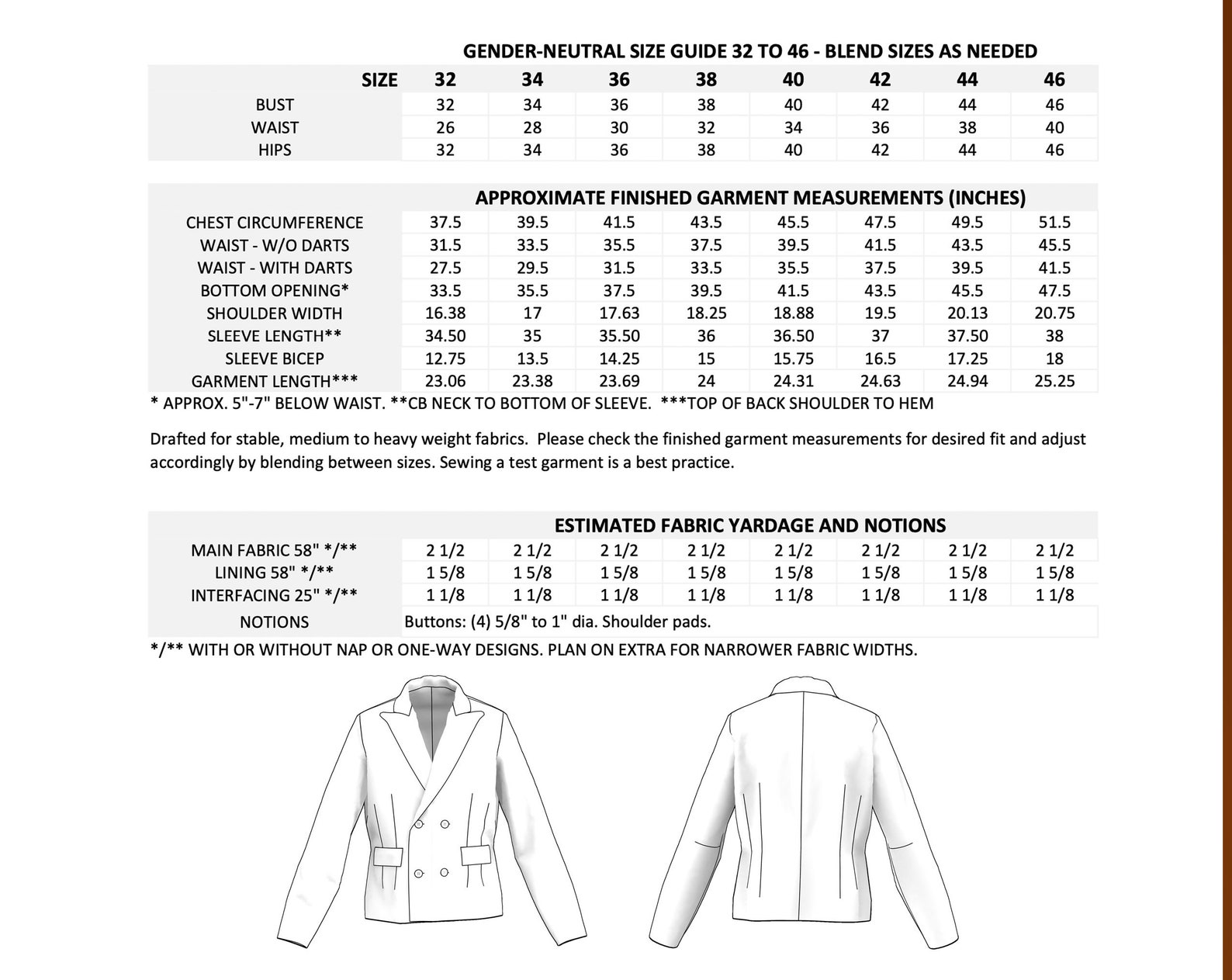 Fashion Crop Blazer Sewing Pattern| Bolero Suit Jacket | Unisex ...