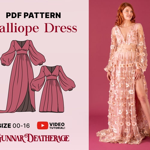 Fantasy Dress Sewing Pattern INSTANT DOWNLOAD Printable - Etsy UK