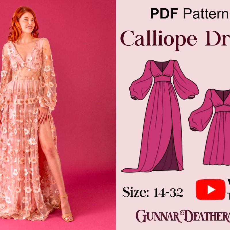 Chiffon Dress Pattern - Etsy
