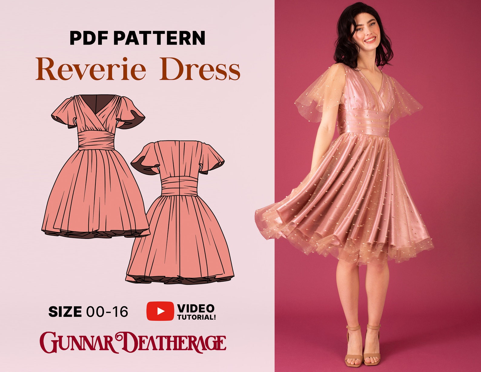 Vintage Inspired Party Dress Sewing Pattern INSTANT DOWNLOAD PDF ...
