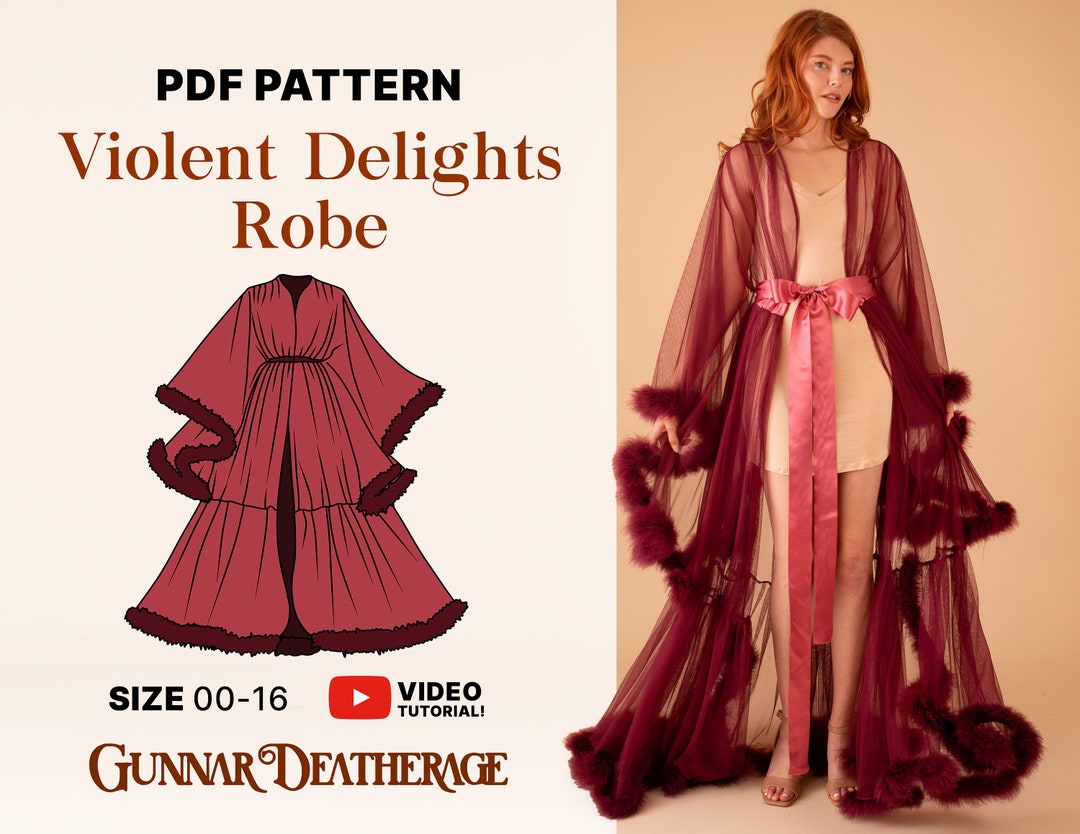 Hollywood Glam Robe Pattern | INSTANT DOWNLOAD | Printable Sewing ...