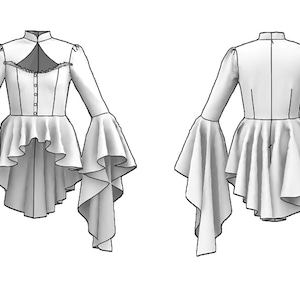 Fantasy Blouse With Dramatic Sleeves | DIGITAL DOWNLOAD | PDF Sewing ...