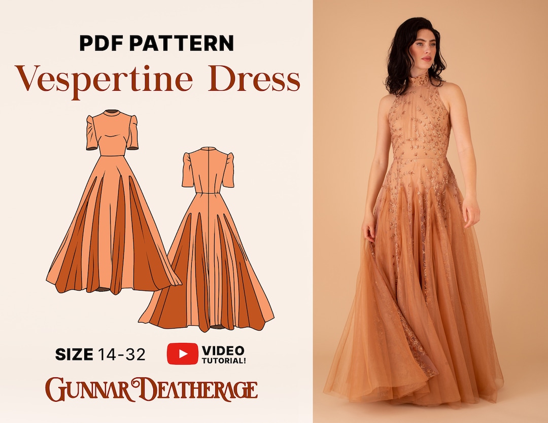Formal Long Fashion Gown | INSTANT DOWNLOAD | PDF Sewing Pattern ...