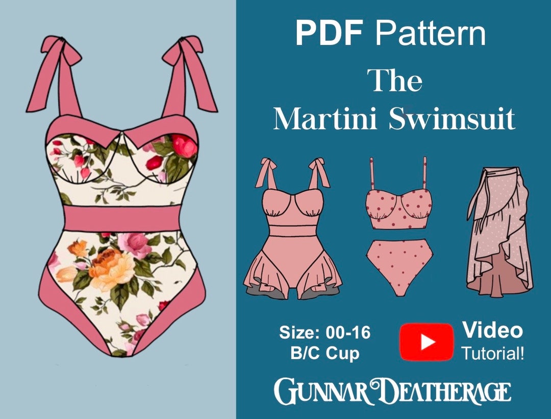 Vintage Swimsuit Sewing Pattern | PDF Instant Download | One Piece ...