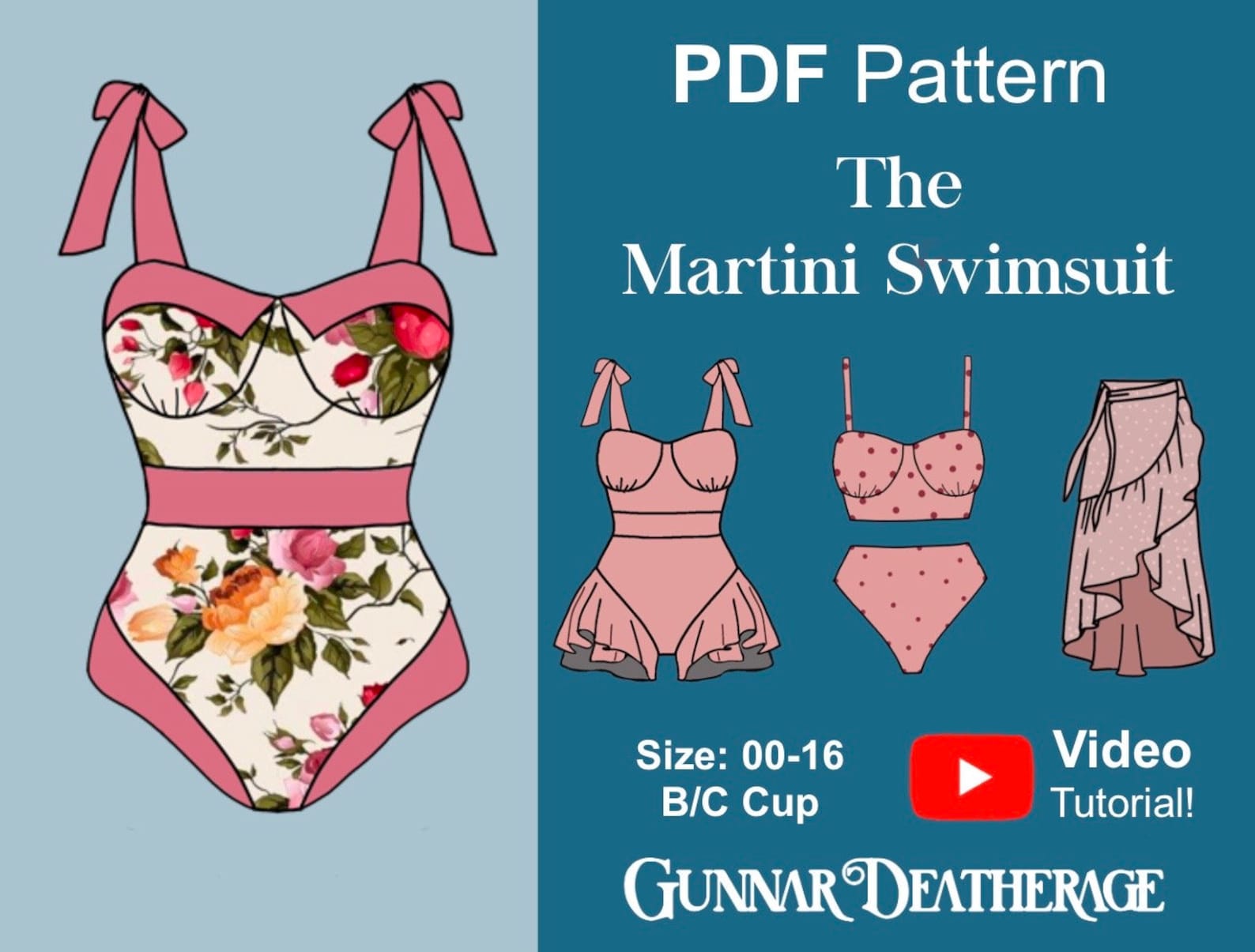 Vintage Swimsuit Sewing Pattern | PDF Instant Download | One Piece ...
