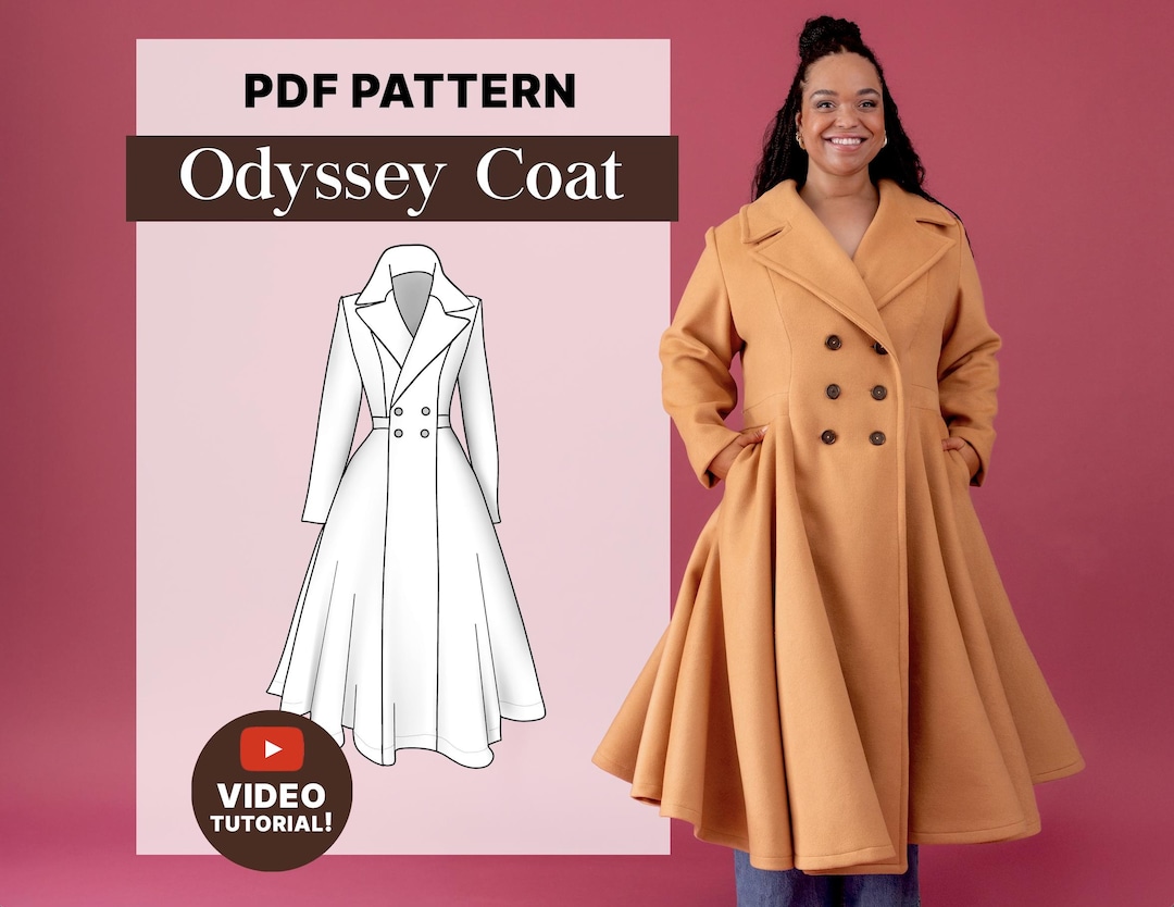 Full-length Trench Coat | INSTANT DOWNLOAD| Fitted Full Skirt| Beginner ...