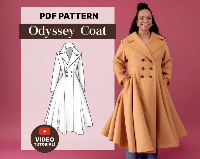 Full-length Trench Coat | INSTANT DOWNLOAD| Fitted Full Skirt| Beginner ...