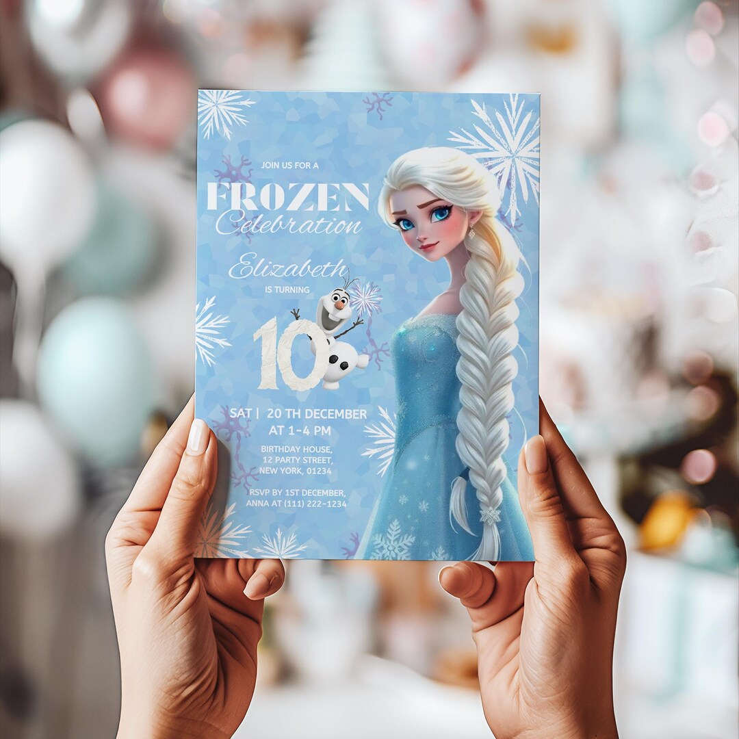 Frozen Elsa 10th Birthday Invitation | Printable Frozen Party Invite ...