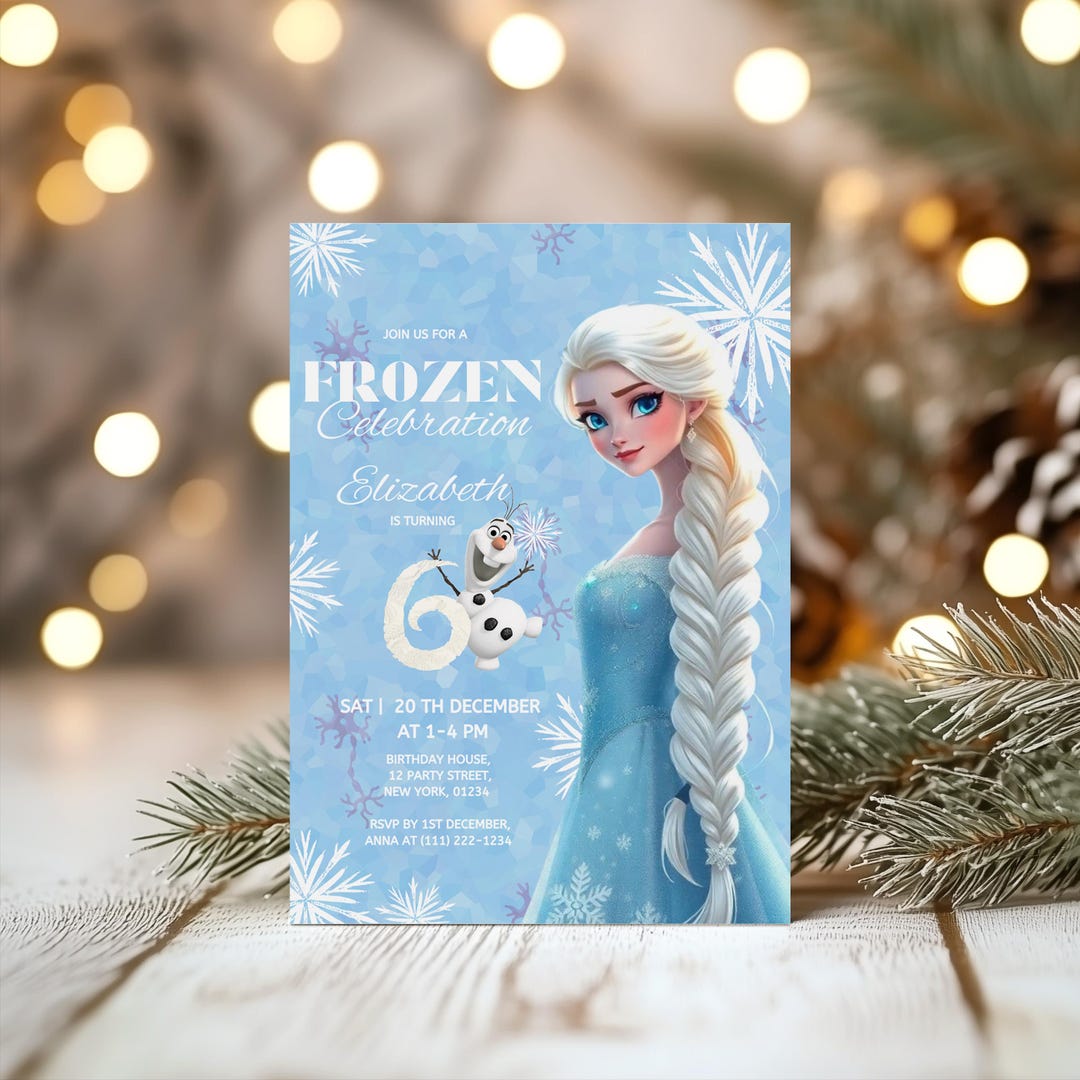 Frozen Elsa 6th Birthday Invitation | Printable Frozen Party Invite ...