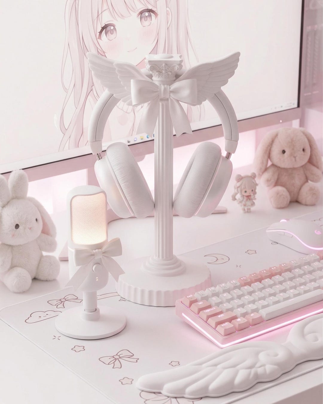 Coquette Angelic Headphone Stand | Cute Girly Desk Decor | Kawaii ...