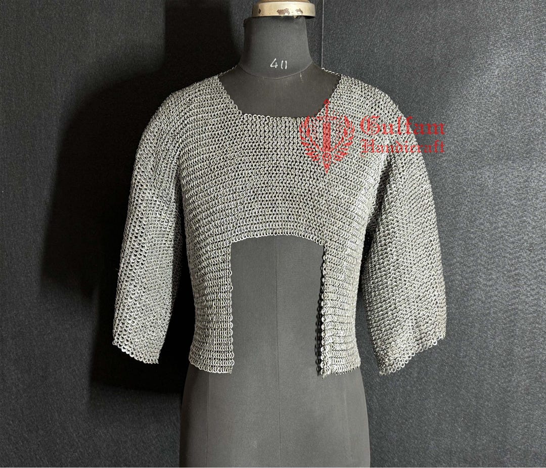 Handmade 6mm Chainmail Haubergeon – Medieval Steel Armor for Larp ...