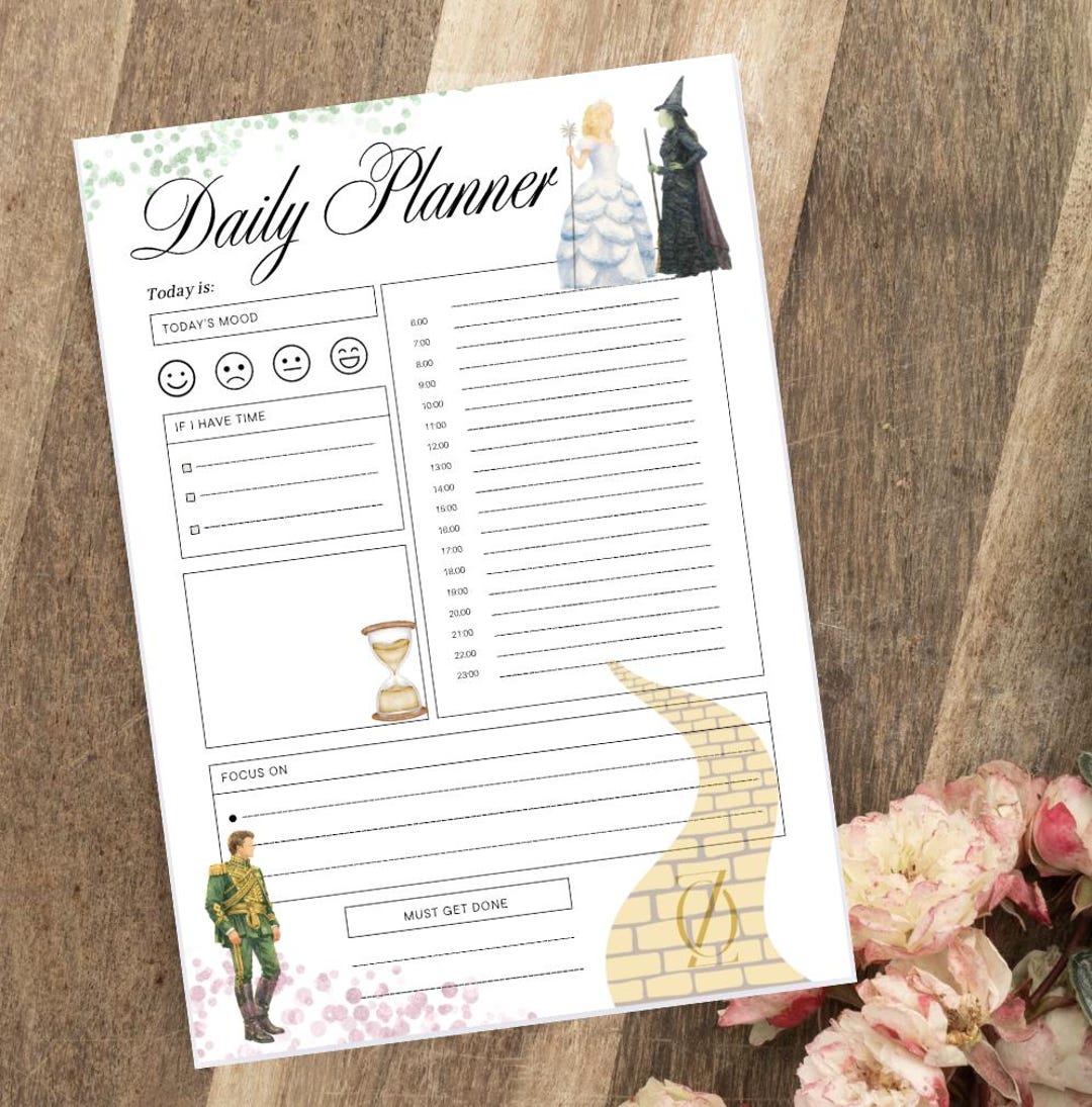 Wicked Inspired Daily Planner – Broadway Musical Theatre Schedule (A4 ...