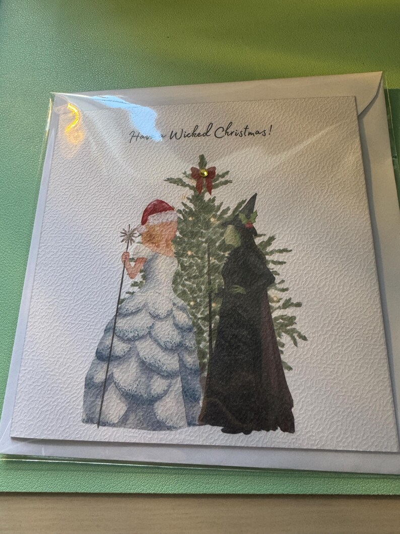 Personalised Wicked Christmas Card Glinda & Elphaba Watercolour Design ...