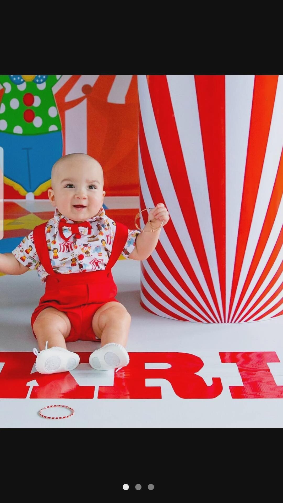 Circus Baby Boy Outfit – Red Suspenders, Bow Tie & Carnival Shirt - Etsy UK