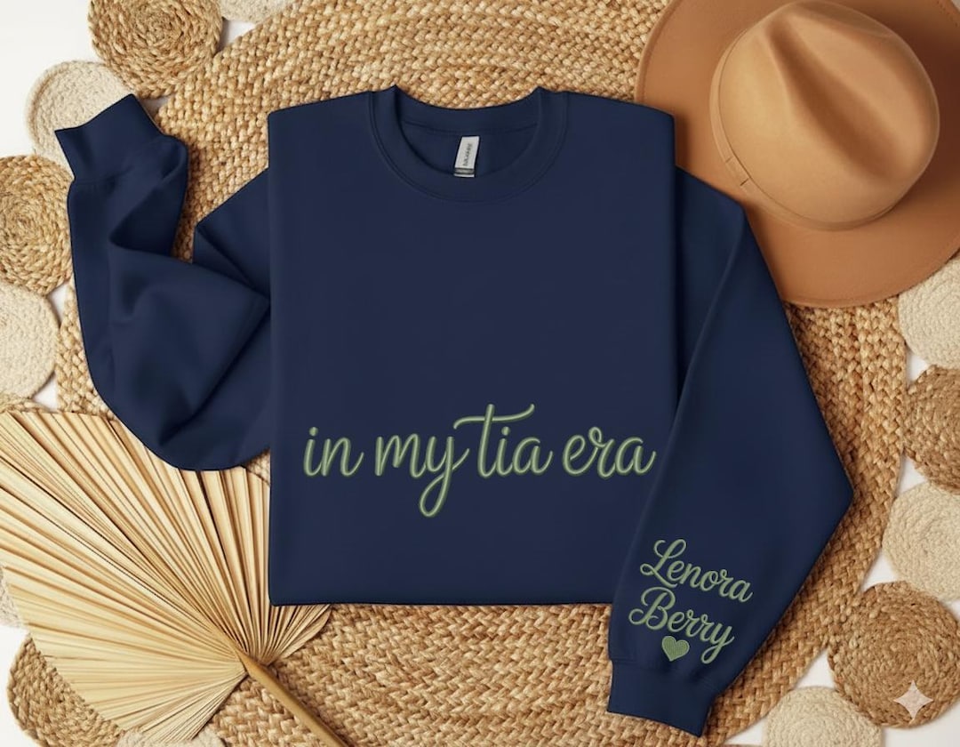 Personalized in My Tia Era With Kids Names on Sleeve Embroidered File ...