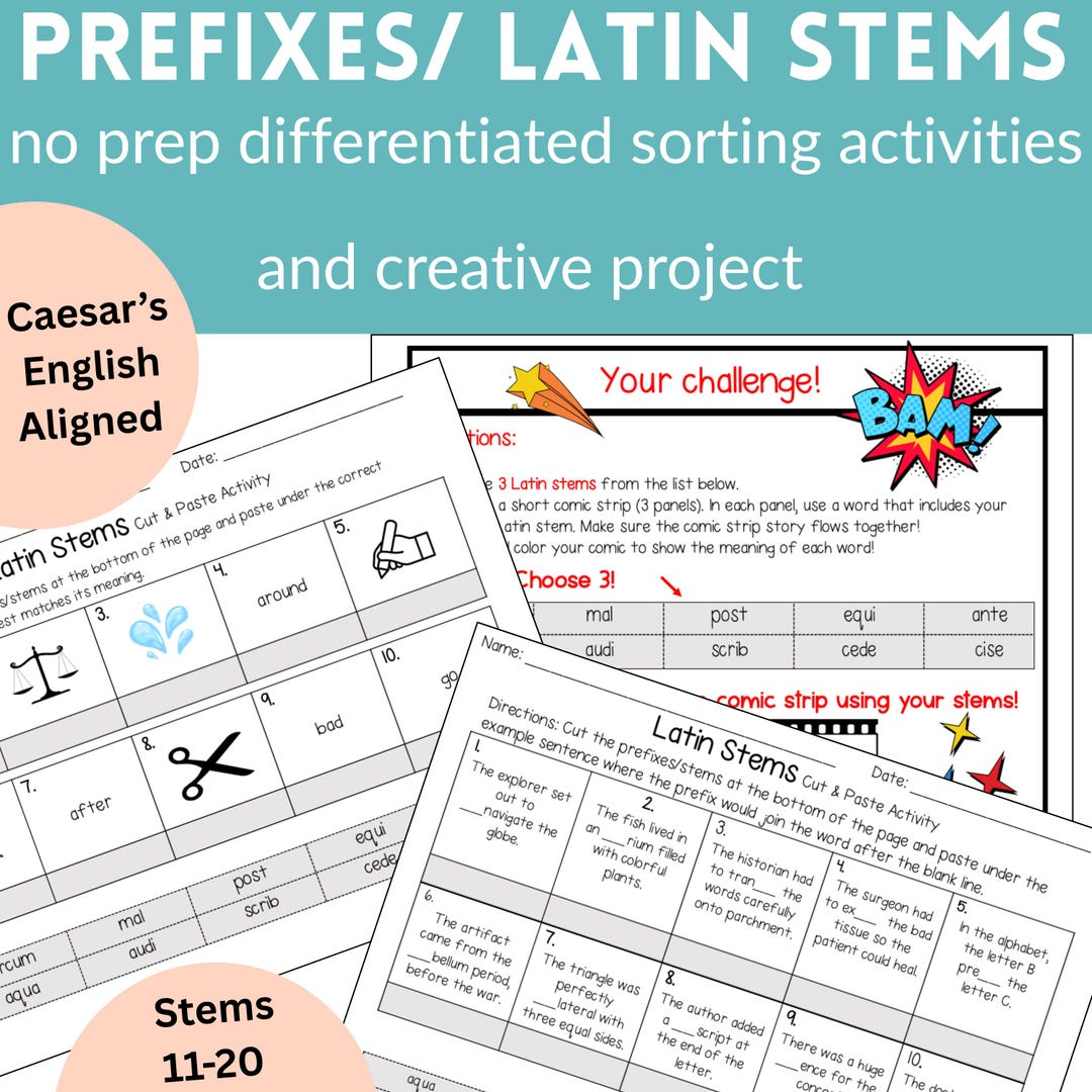 Latin Prefixes & Stems | Caesar’s English Aligned | 11 - 20 - Etsy