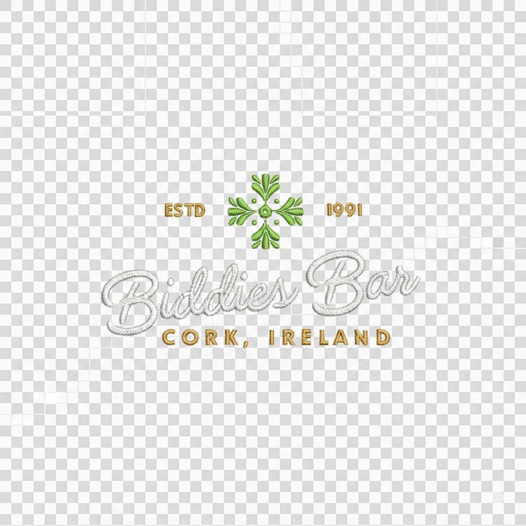 Vintage Irish Pub Logo Embroidery Design Cork Ireland Est 1991 Classic ...
