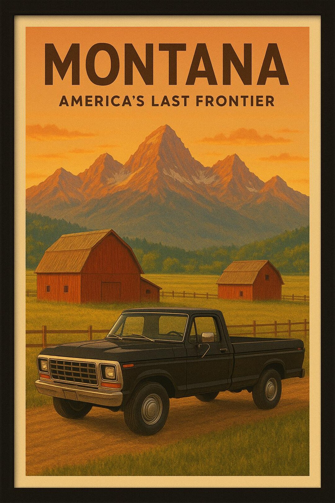 Montana Ranch Poster - America's Last Frontier - Etsy