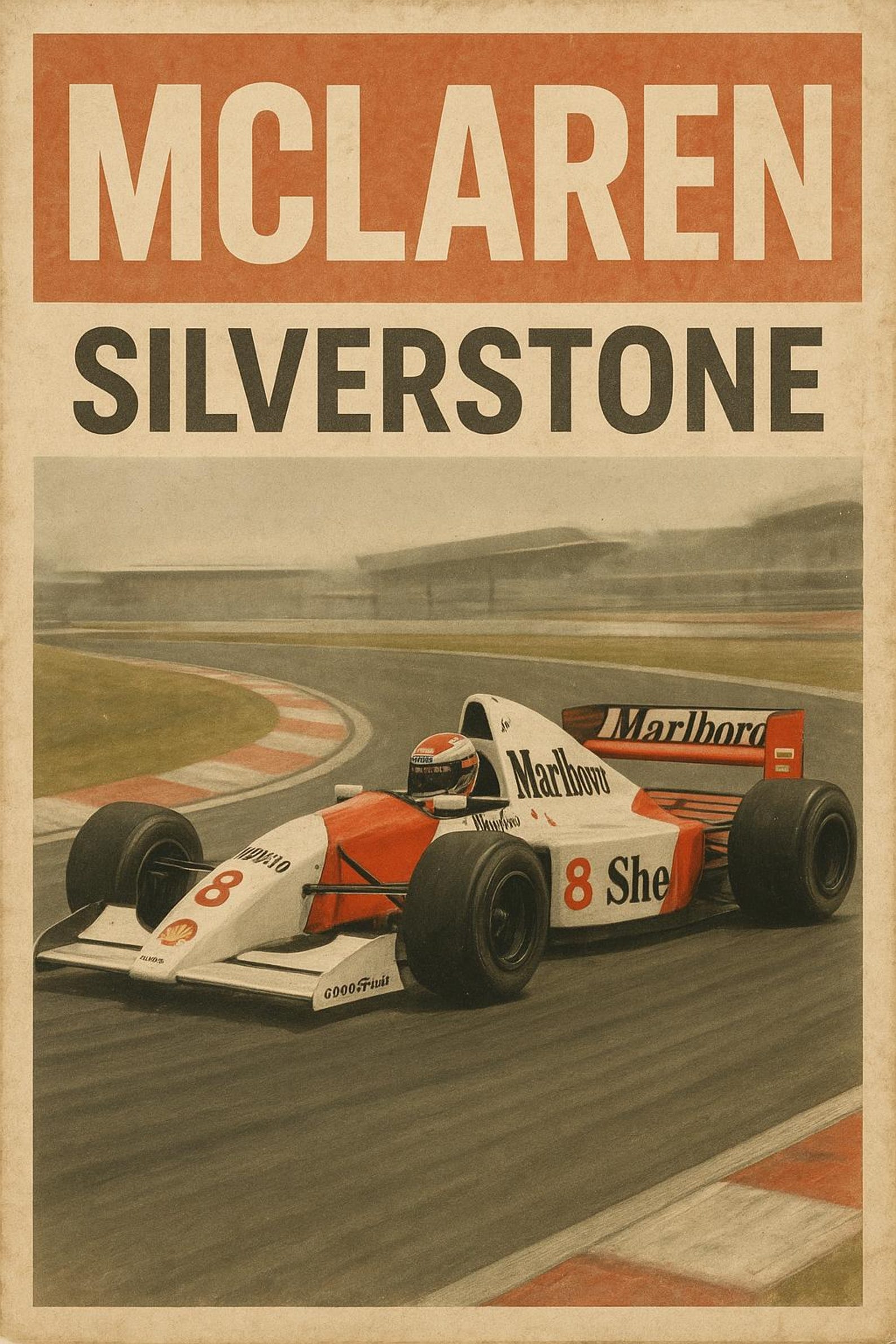 Mclaren F1 - Silverstone Poster (vintage) - Etsy