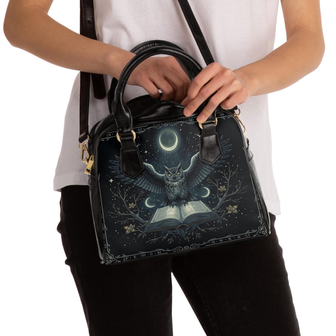 Mystic Owl of the Enchanted Realm Shoulder Bag - Gothic Botanical Style ...