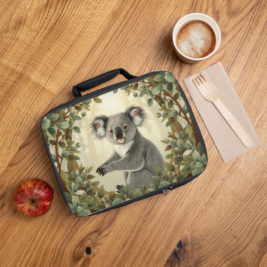 Koala With Eucalyptus Garland Lunch Bag - Gift for Koala Lover Girl ...