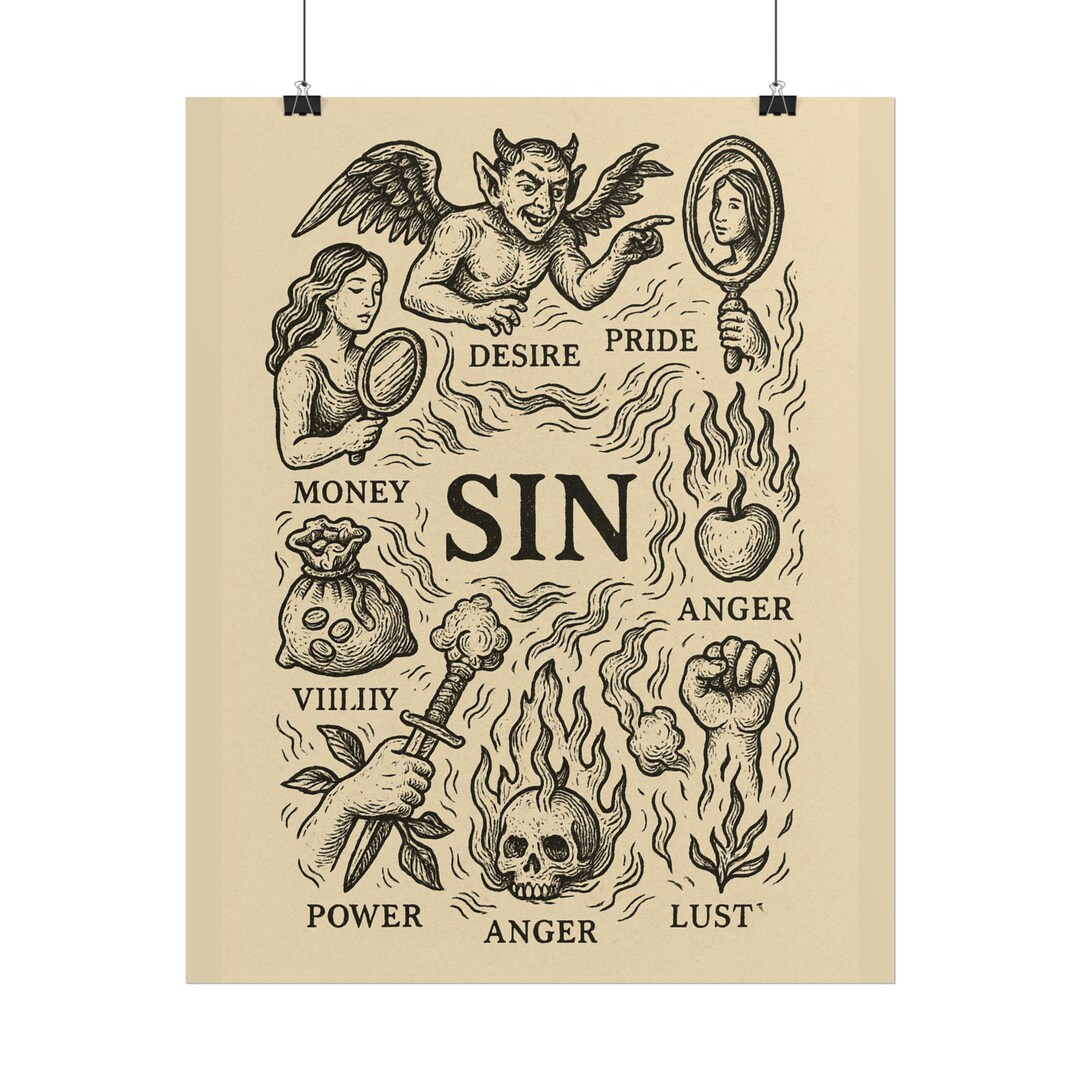 Sins-inspired Artistic Rolled Posters - Sinful Desires Wall Art, Home ...