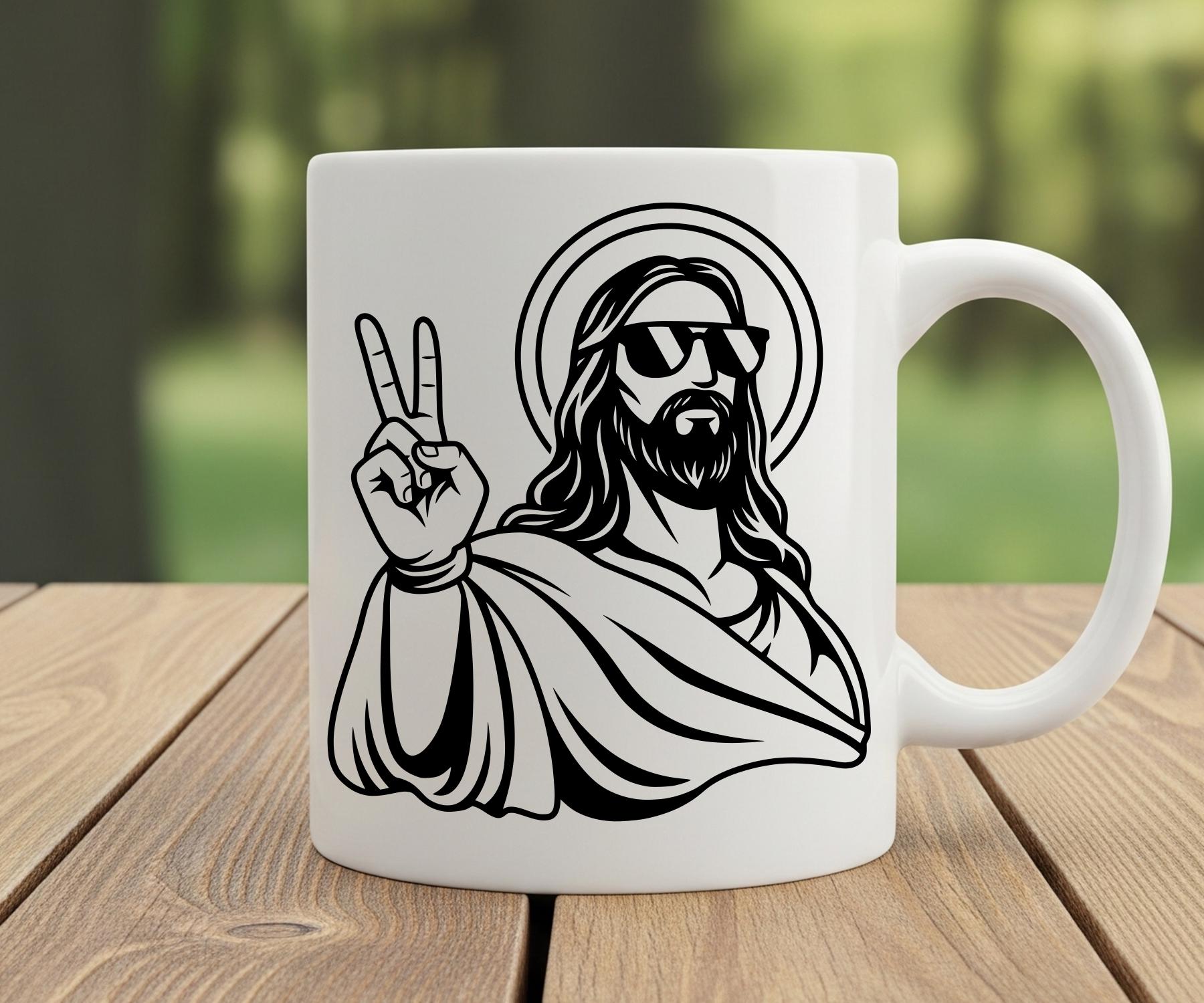 Cool Jesus Peace Sign Sunglasses SVG, PNG: Religious Humor, Christian ...