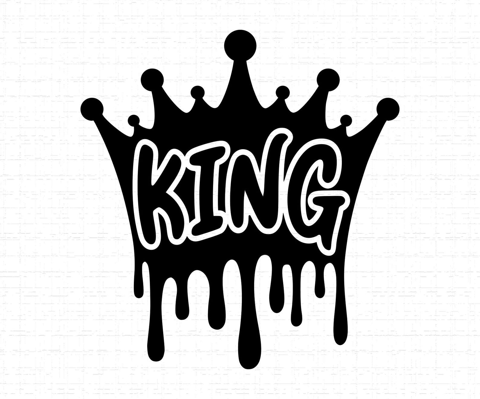 King Crown SVG: Dripping Graffiti Style, T-shirt Design, Edgy Royalty ...