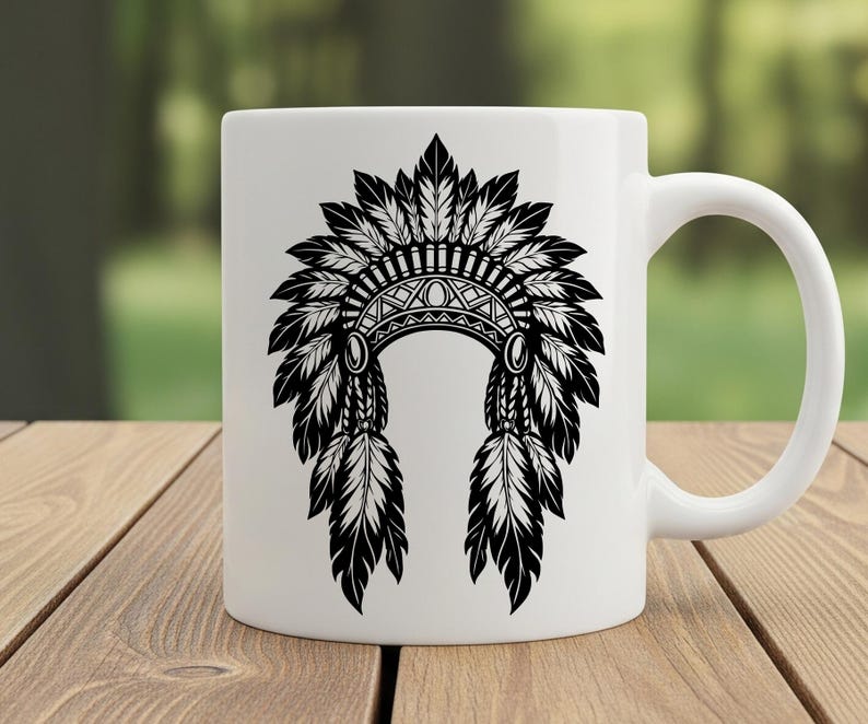 Native American Headdress SVG, PNG: Indian Chief, Feathers, Indian Head ...