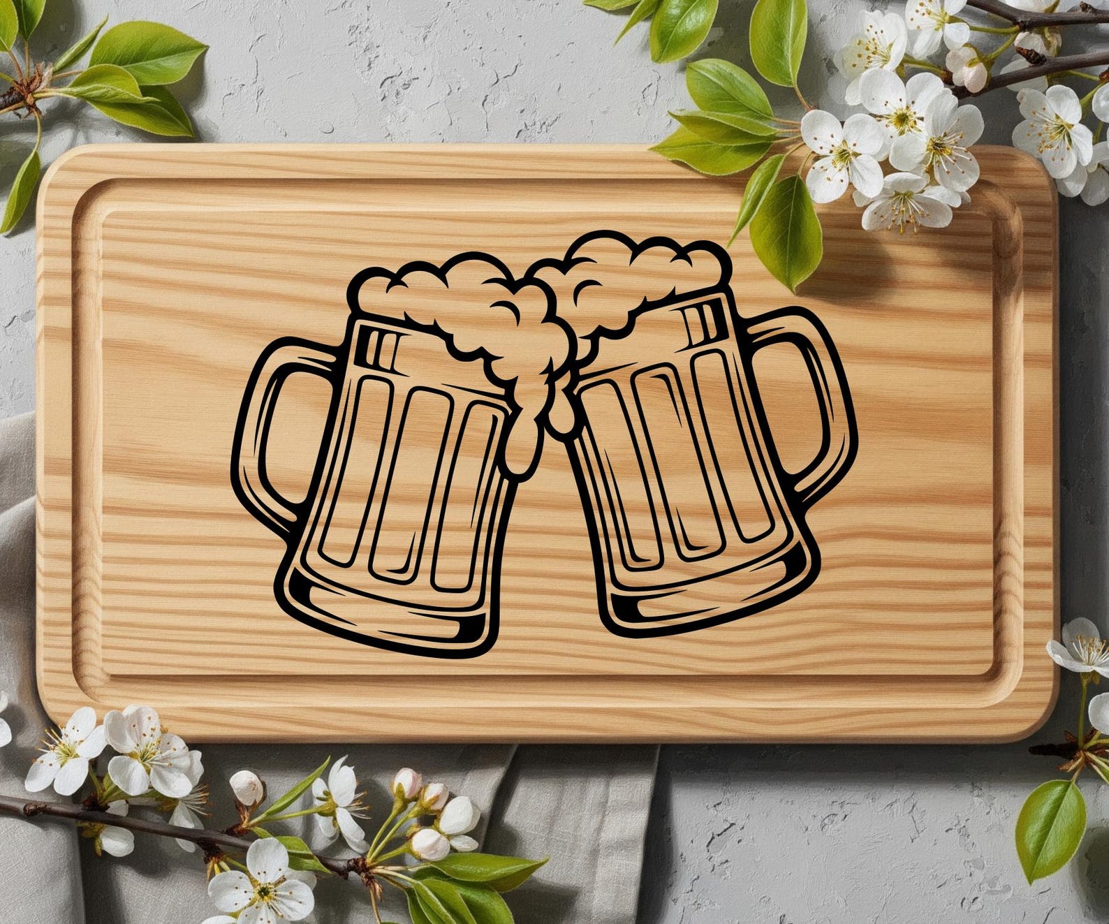 Toasting Beer Mugs SVG: T-shirt Design, Cheers, Brewery Pub ...