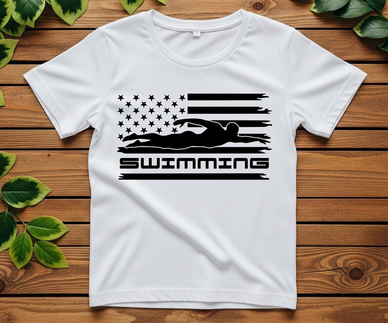 Swimming Flag SVG: T-shirt Design, Swimmer Gift, Water Sport, Swimming ...