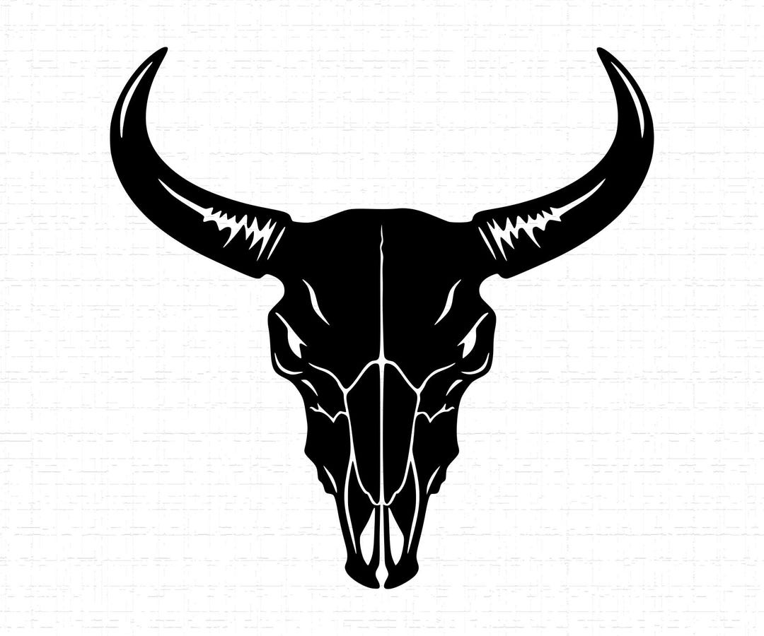 Bull Skull SVG: T-shirt Design, Cow Head, Western, Farm Animal, Rustic ...