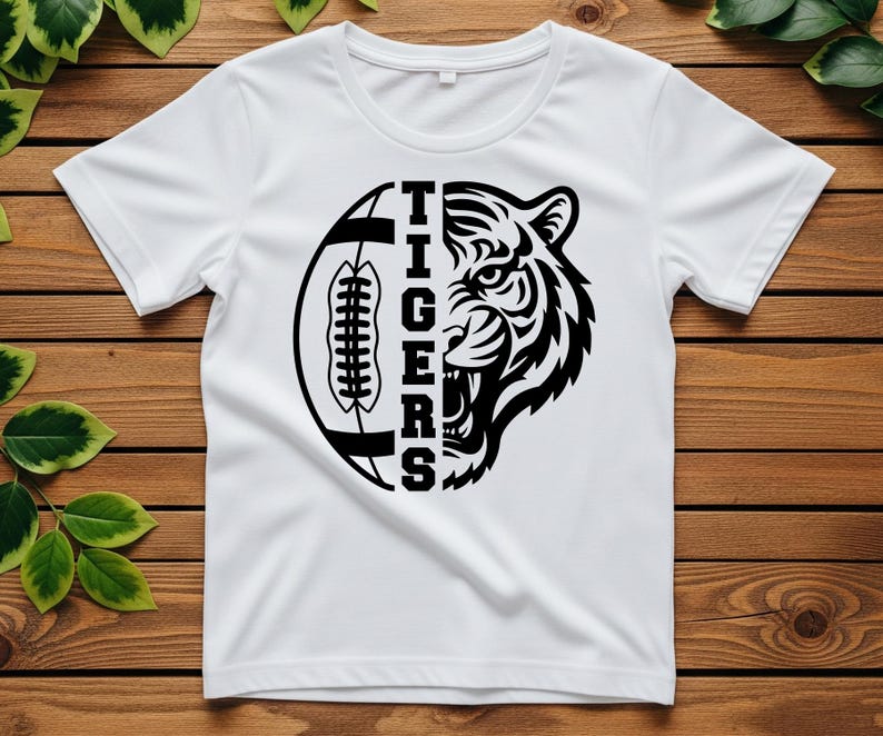 Tigers Football Mascot SVG: T-shirt Design, Roaring Tiger, Football ...