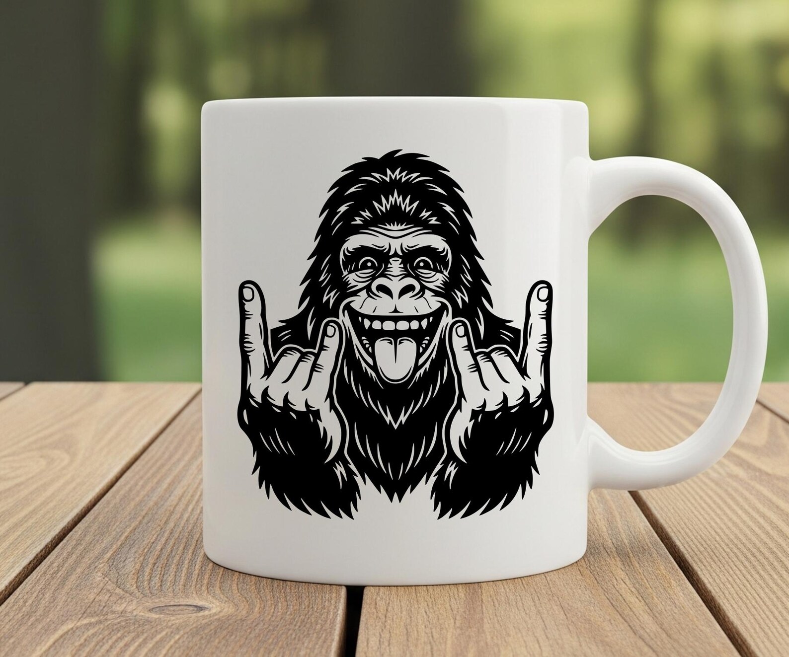 Sasquatch Rock Sign SVG: Bigfoot Rock and Roll Gesture, Funny Graphic ...