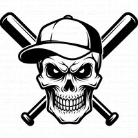 Baseball Skull Logo: SVG PNG Vector Clipart (digital Download) - Etsy UK