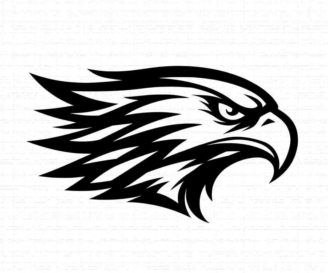 Tribal Hawk Head Mascot Logo Illustration SVG, PNG, Sports Team, Eagle ...