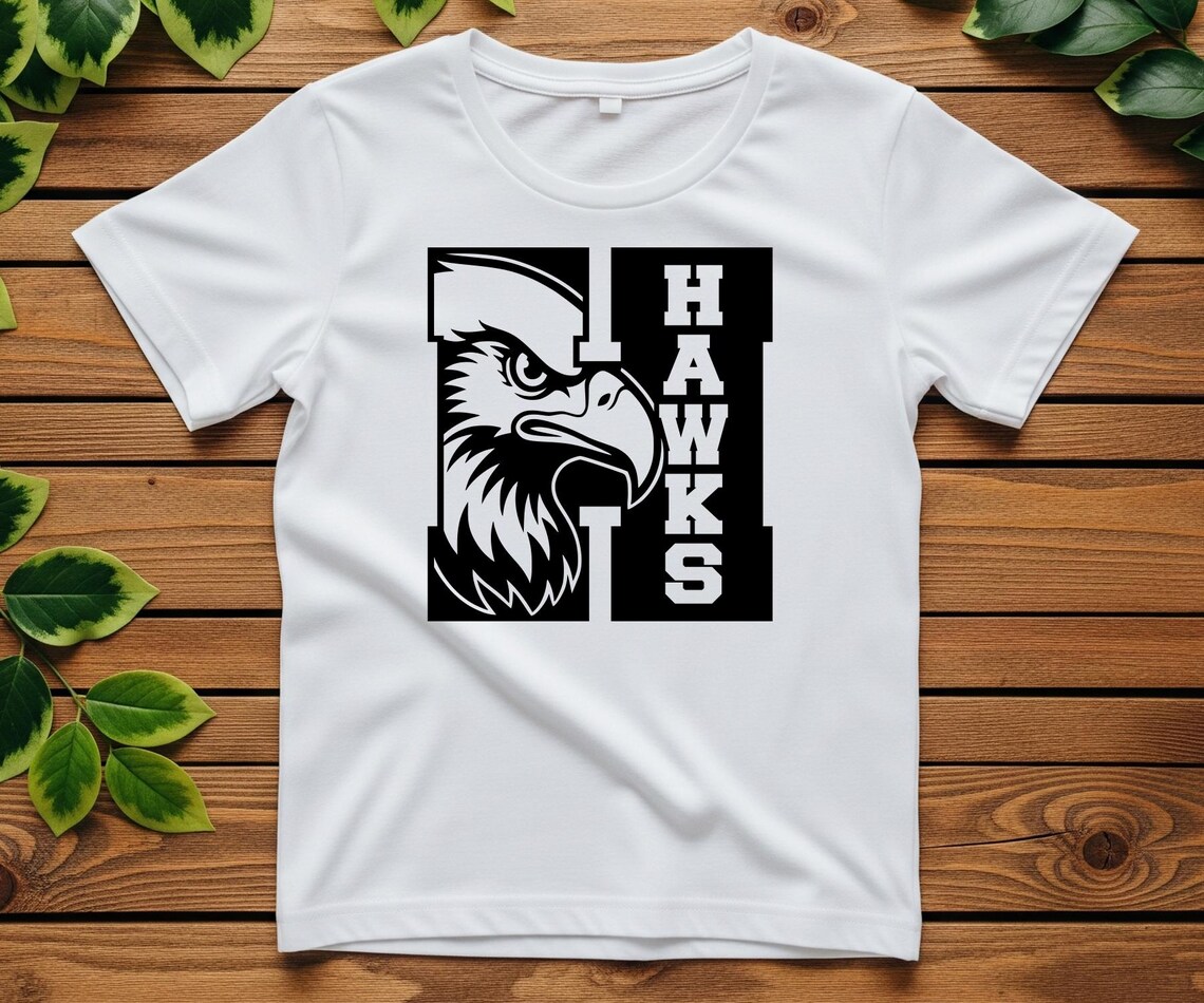 Hawks Mascot Logo SVG, PNG: Hawk Head, Sports Team, Eagle Face, T-shirt ...
