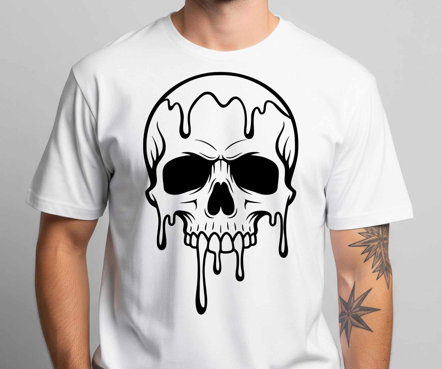 Dripping Skull SVG, PNG: Melting Skeleton Head, Gothic Art, Horror ...