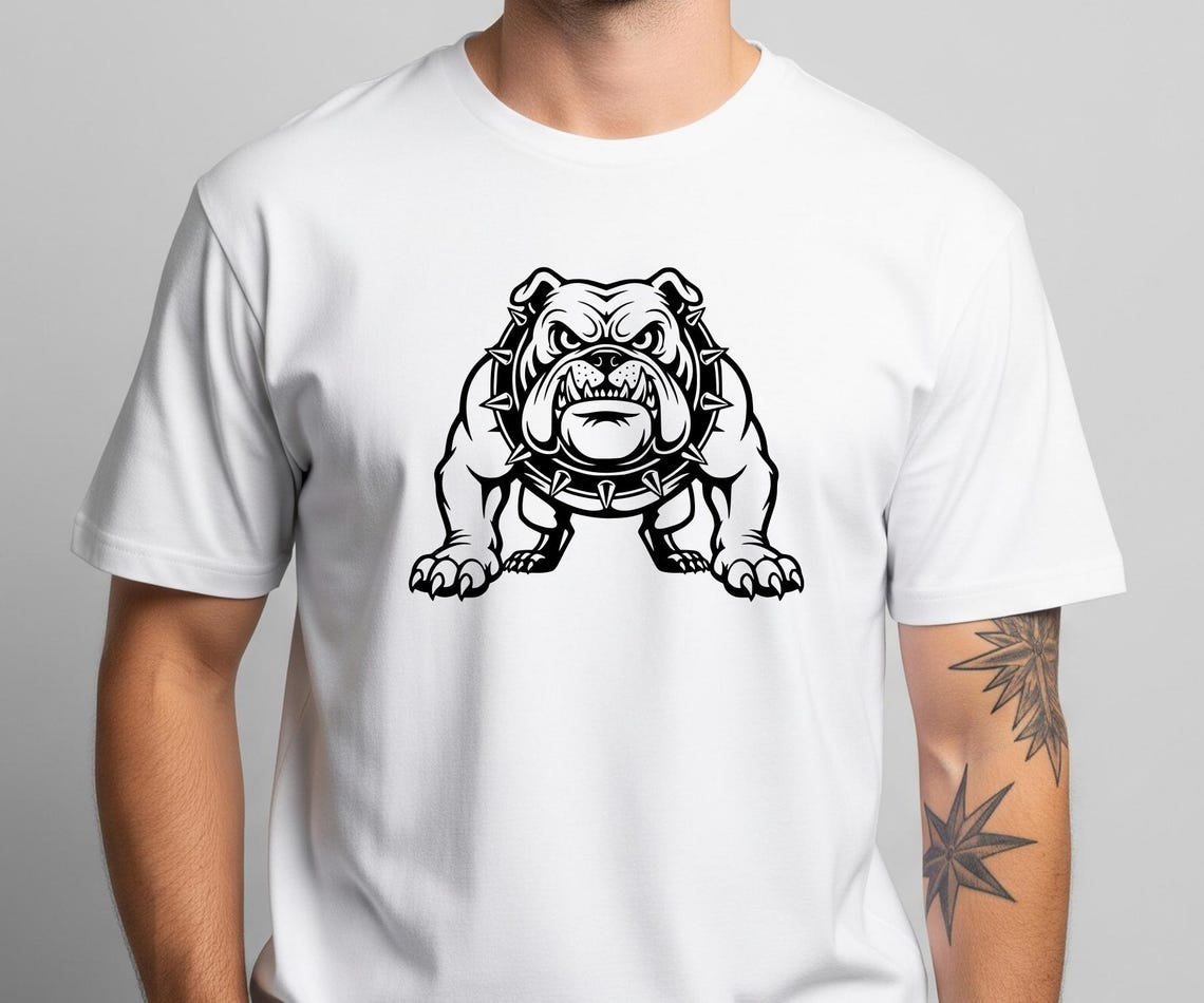 Bulldog Mascot SVG: T-shirt Design, Dog With Spiked Collar, Team Logo ...