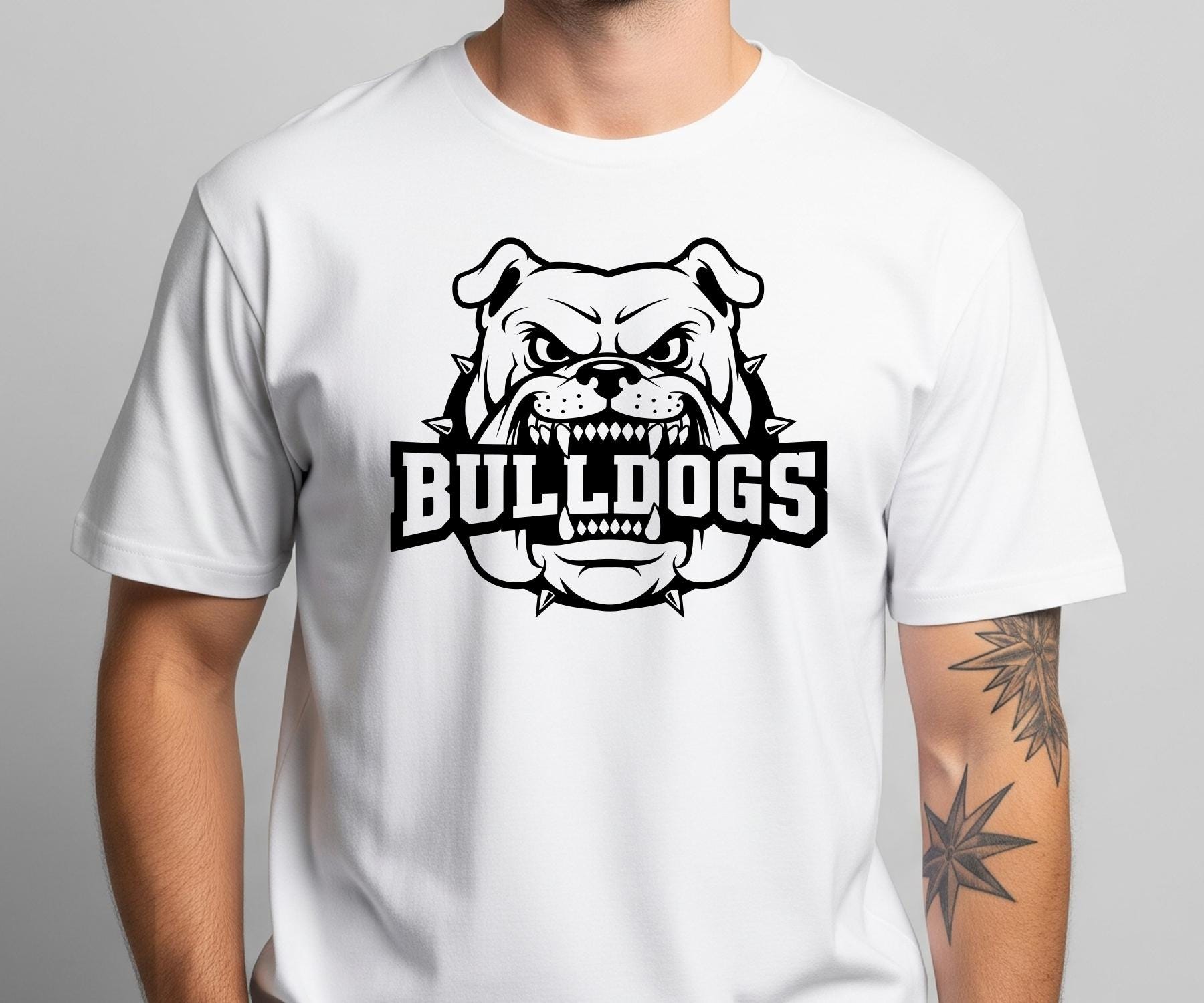Bulldogs Mascot SVG: Team Logo, High School Mascot, Dog With Spikes, T ...
