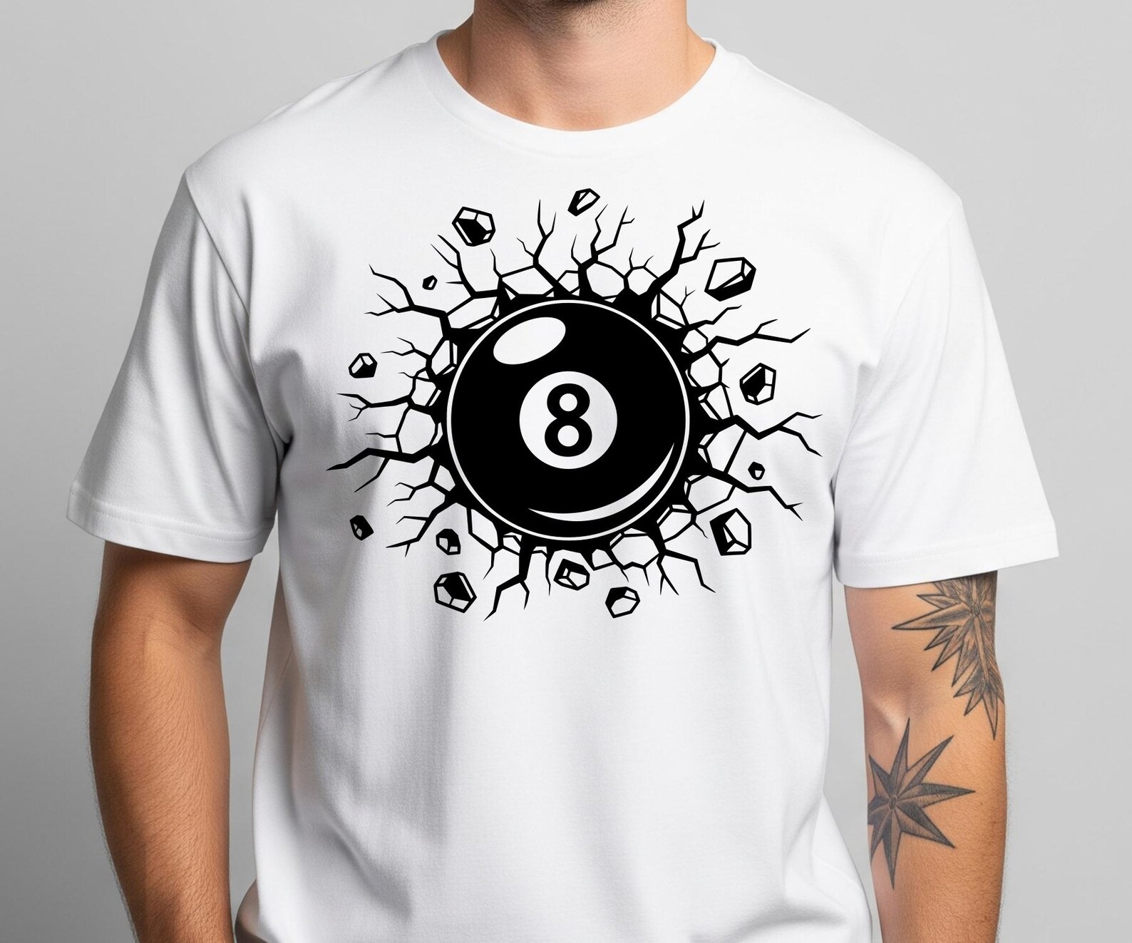 8 Ball Cracked Wall SVG, PNG: Billiards, Pool Player Gift, Snooker ...