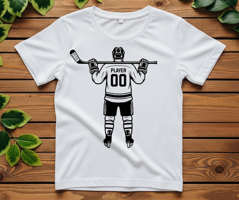 Ice Hockey Player SVG: Jersey Number Custom Text, T-shirt Design ...