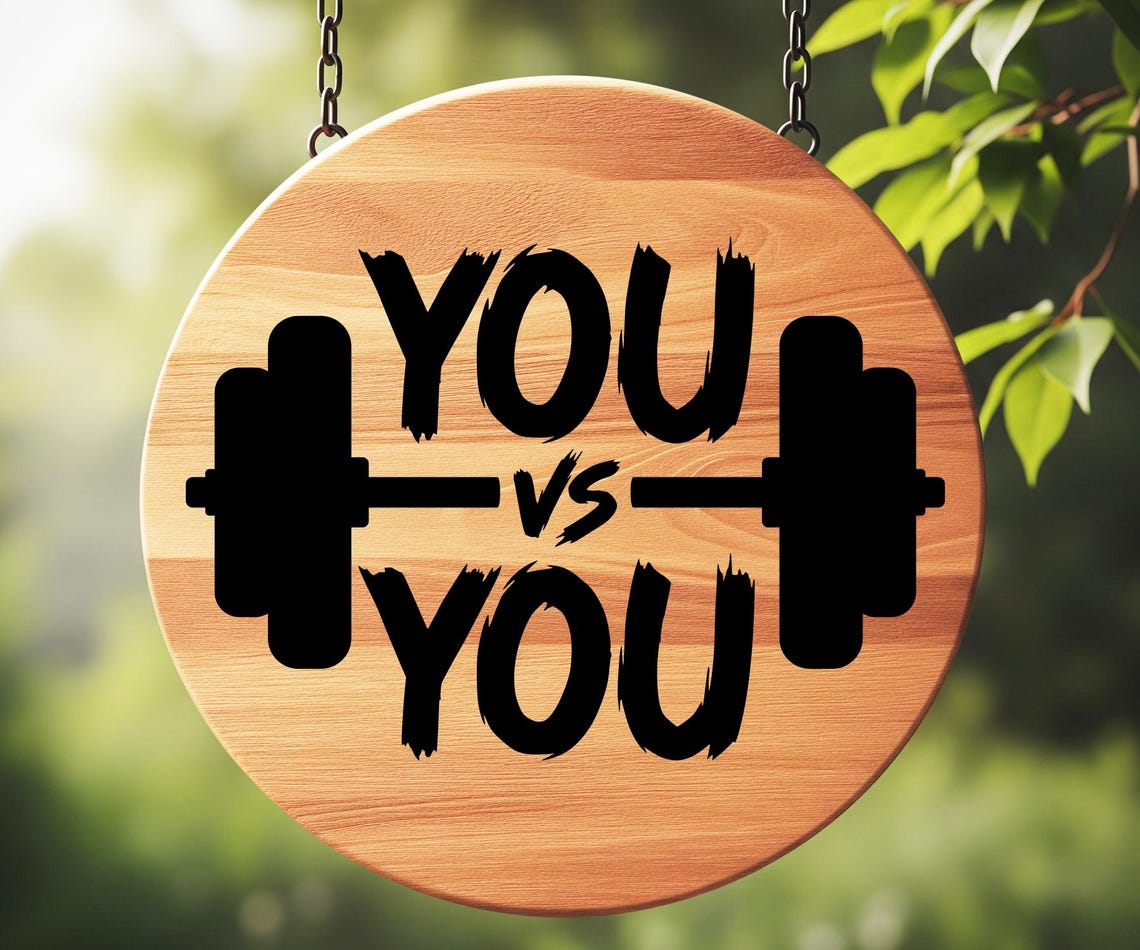 You Vs You SVG, PNG: Gym Motivation, Barbell Silhouette, Training ...