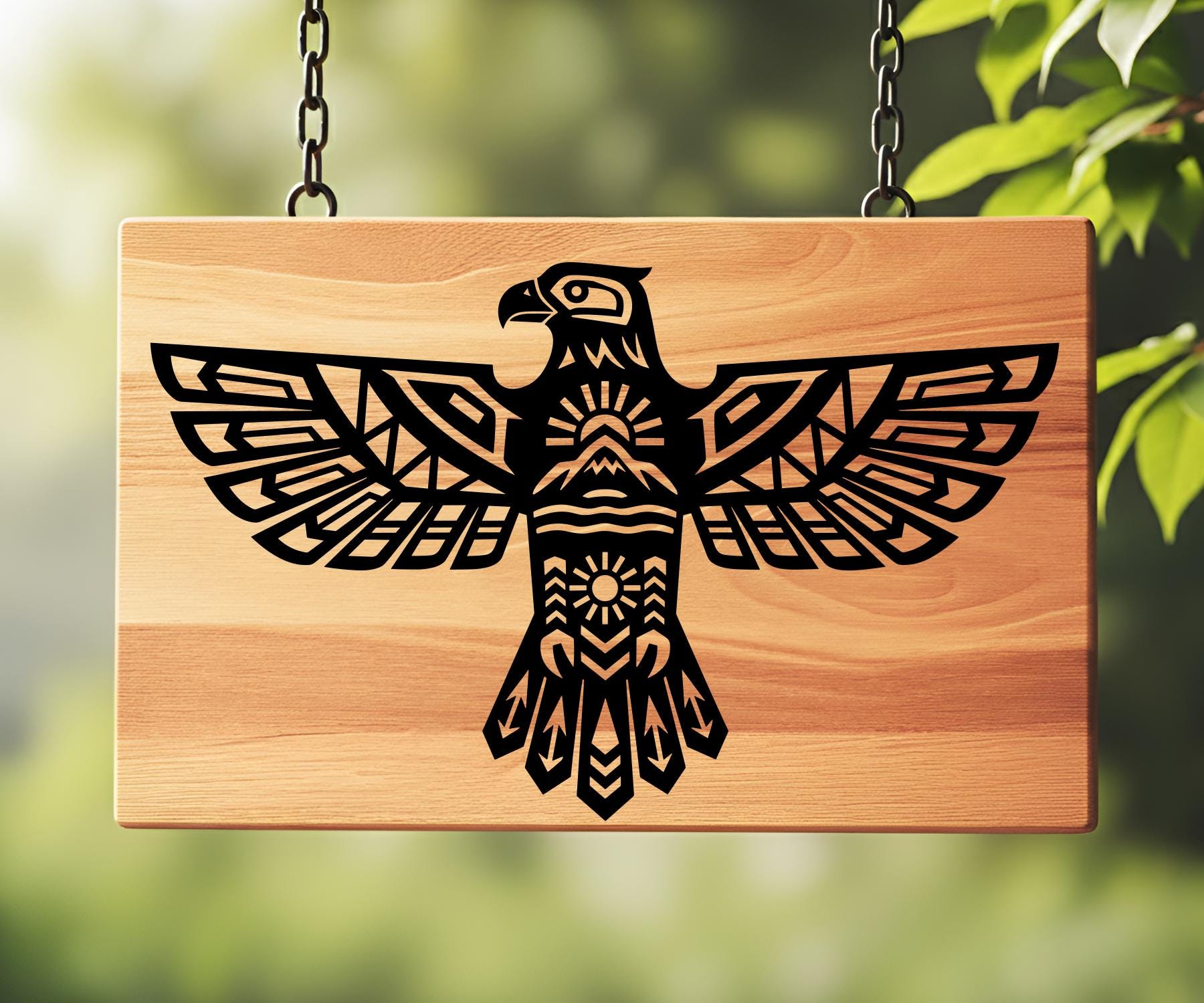 American Thunderbird SVG, PNG, Tribal Native Bird Silhouette, Geometric ...
