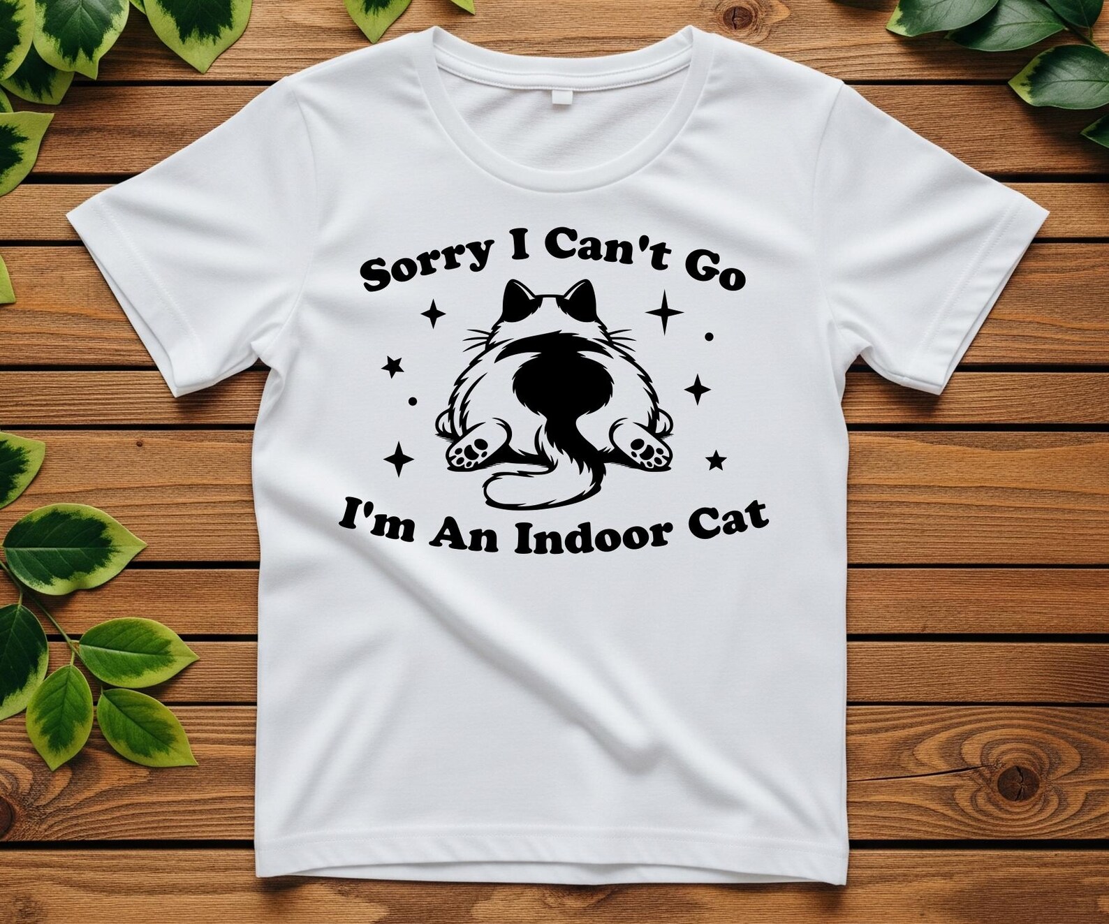 Funny Indoor Cat SVG: Sorry I Can't Go I'm an Indoor Cat, T-shirt ...