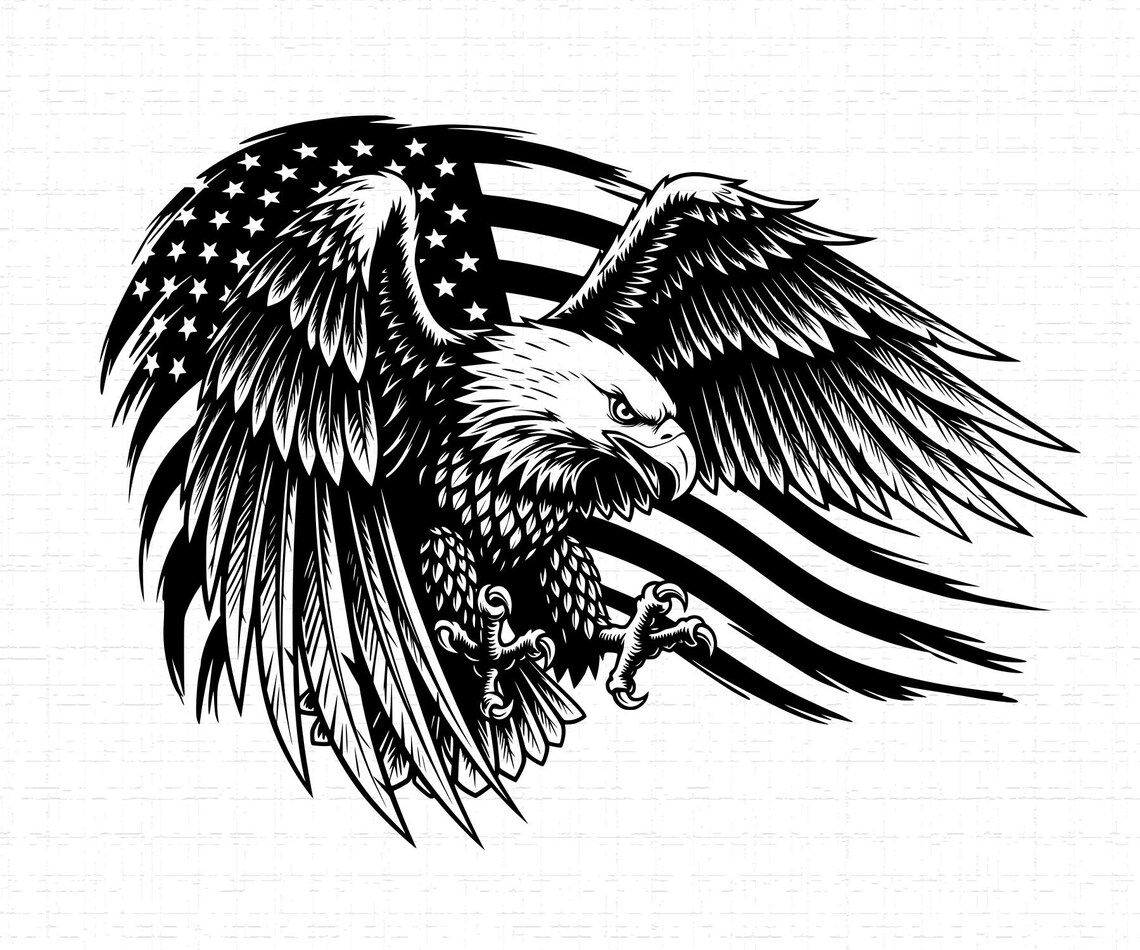 Eagle With Usa Flag SVG: 4th of July, Patriotic Art, Veteran ...