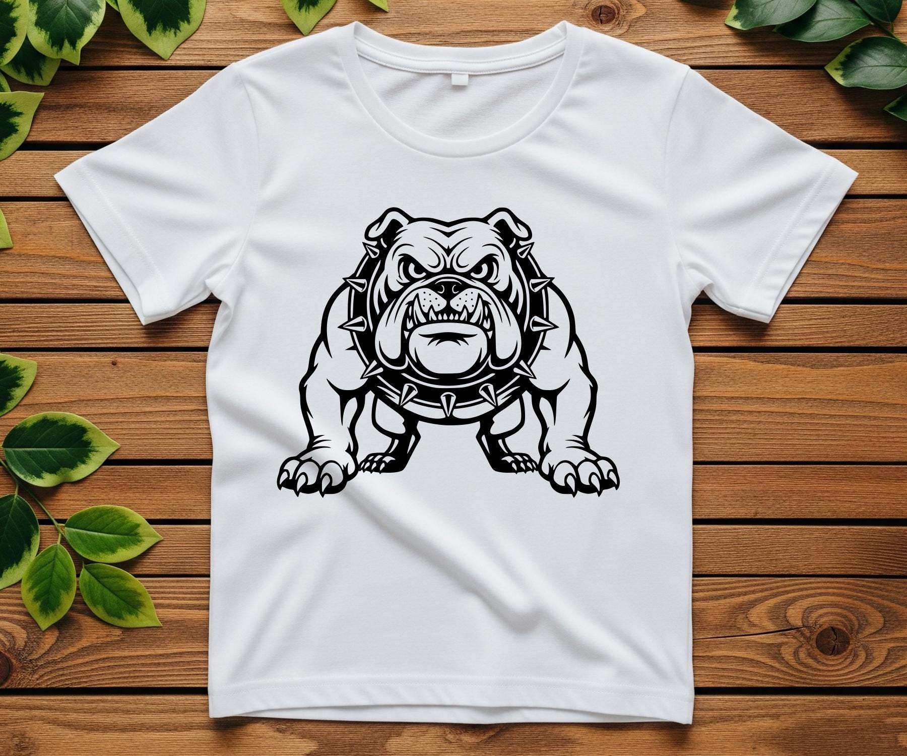 Bulldog Mascot SVG: T-shirt Design, Dog With Spiked Collar, Team Logo ...