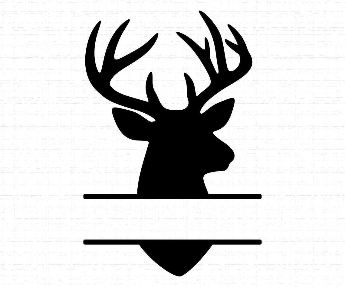Deer Buck Head Split Monogram Frame SVG: T-shirt Design, Hunter Gift ...